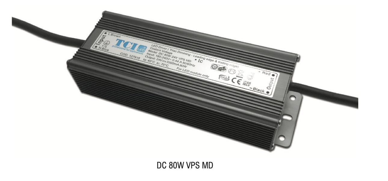 TCI 127914 Dimmable IP65 12V 80W LED Driver