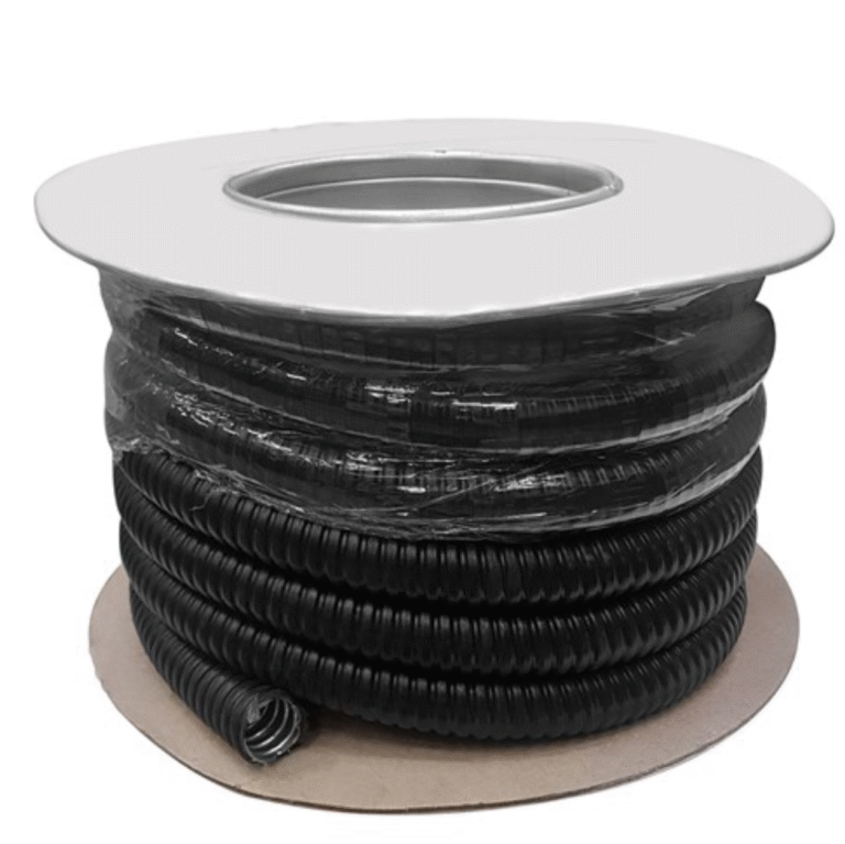 25mm Black PVC Coated Galvanised Flexible Conduit - 50m