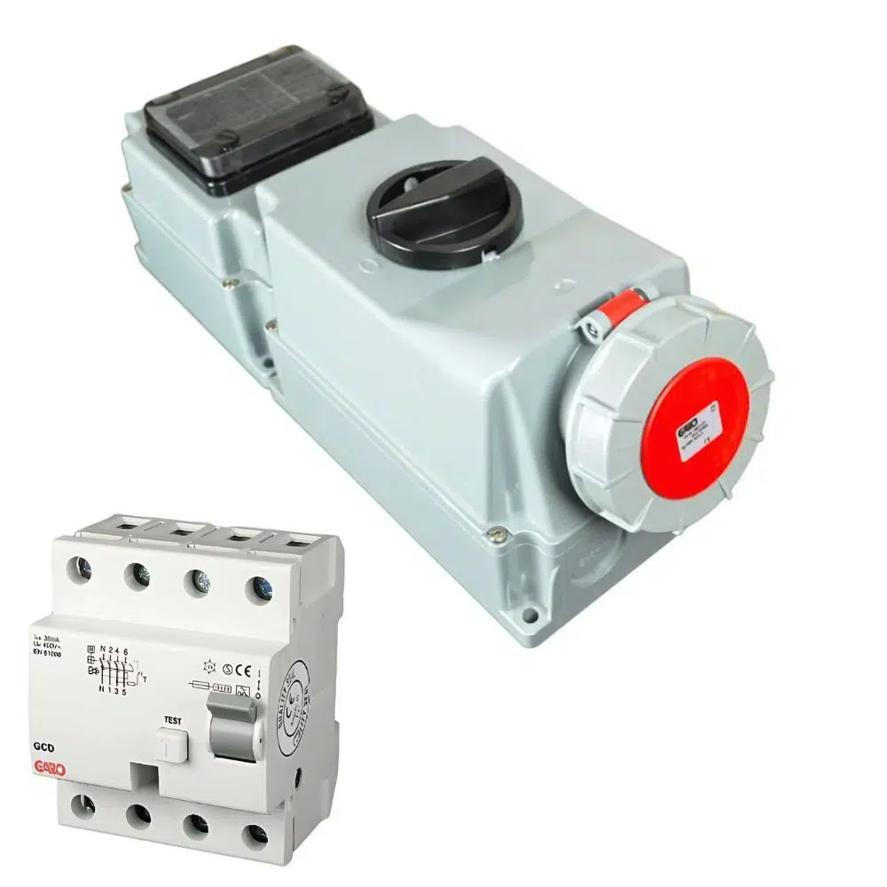Industrial 63A 4 PIn Socket With Built-in RCD