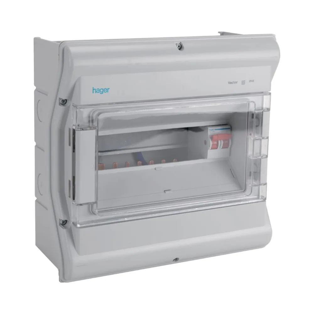 Hager VW110G Weatherproof Consumer Unit: IP55 Rated