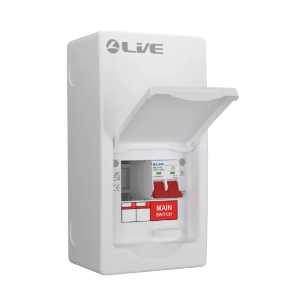 Live Electrical 2 Way Metal 100A Main Switch Consumer Unit