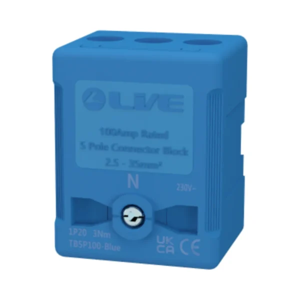 Live Electrical TB5P100-BLUE Blue Terminal Block