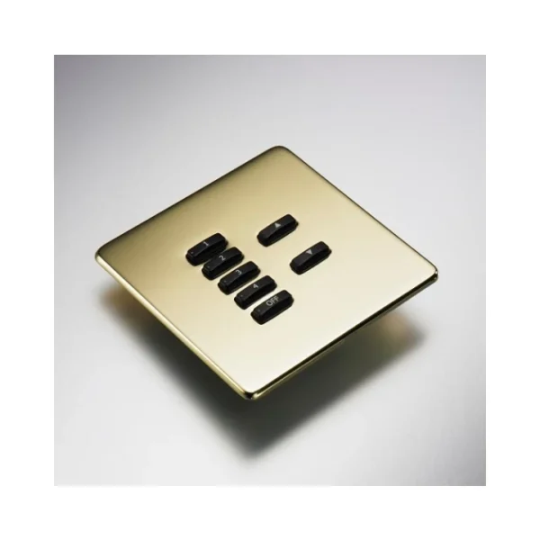 Rako Screwless Flush Mount Cover Plate Kit - Polished Brass