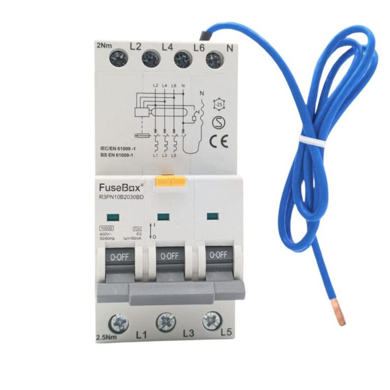 FuseBox R3PN10C5030BD Curve C 3 Phase 50A RCBO