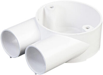 Univolt CB252UWH 25mm White 2-Way Through Conduit Box