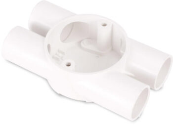 Univolt CB254HWH 25mm White 4-Way Conduit Box