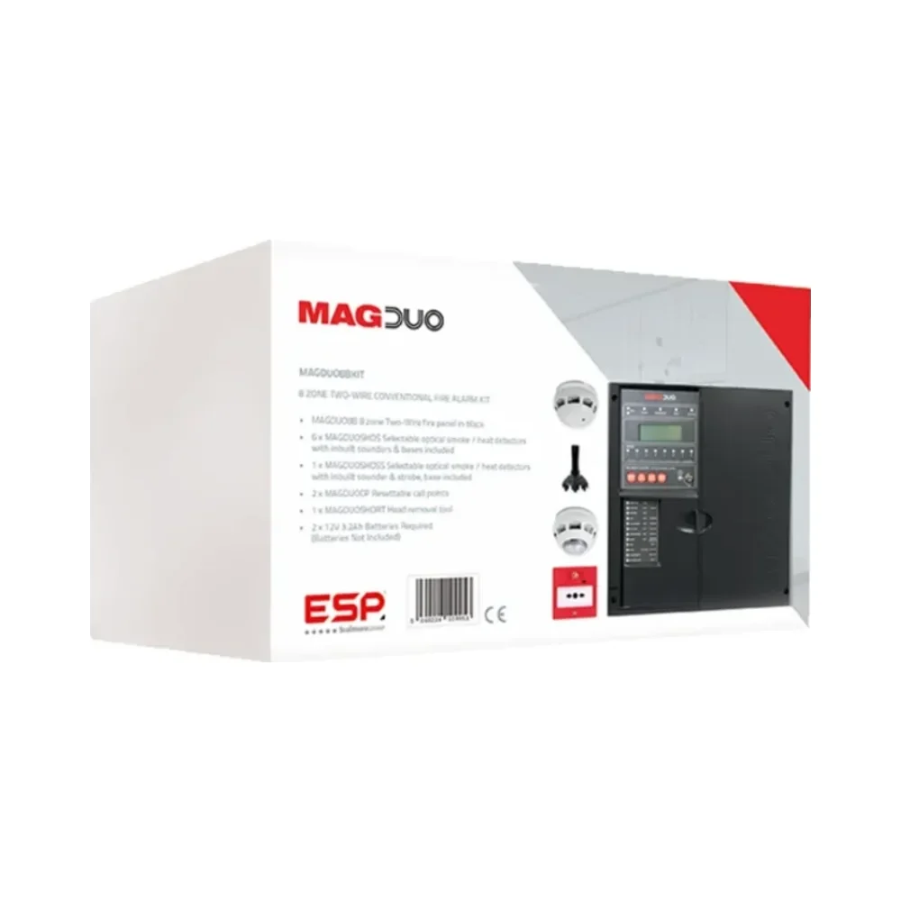 MAGDUO8BKIT 8 Zone Two Wire Fire Alarm Kit – Black