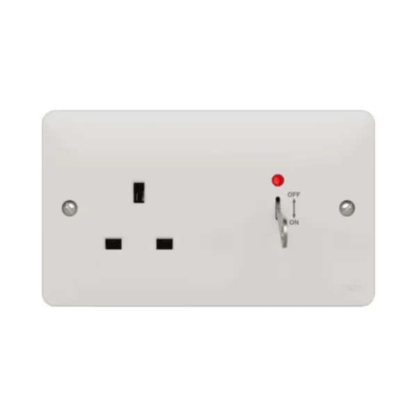 Hager Sollysta 13A Double Pole Key Switch Socket WMS812LN