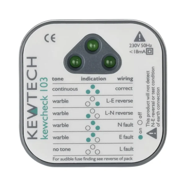 Kewtech KEWCHECK 103 Socket Tester - Electrical4less