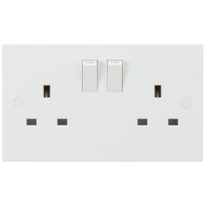 Knightsbridge White Square Edge Sockets And Switches