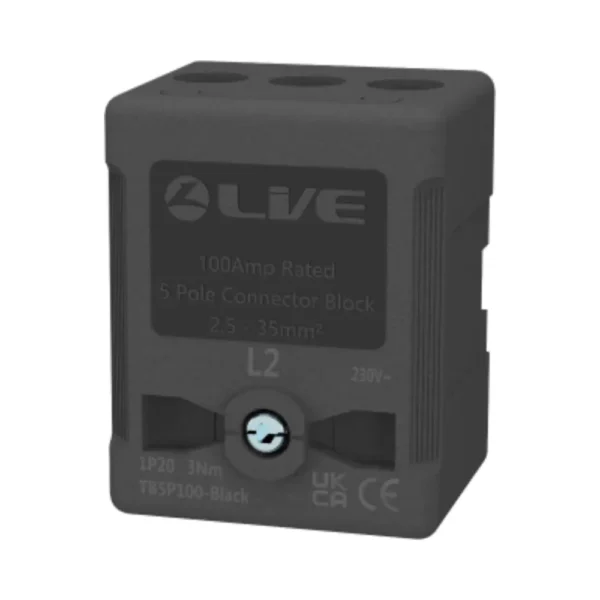 Live Electrical TB5P100-Black Black Terminal Block