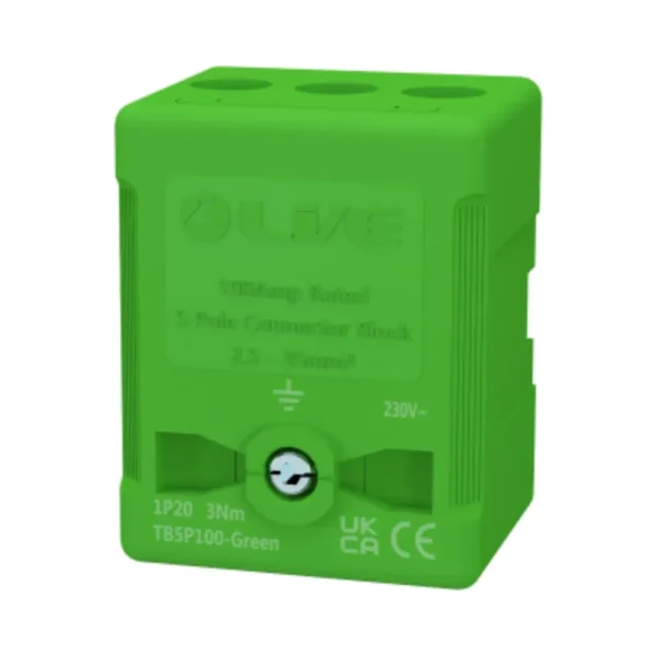 Live TB5P100-GREEN Green Terminal Block