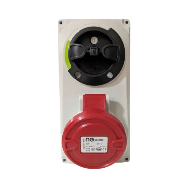 Niglon 16108 16A 415V 4 Pin Interlocking Switched Socket