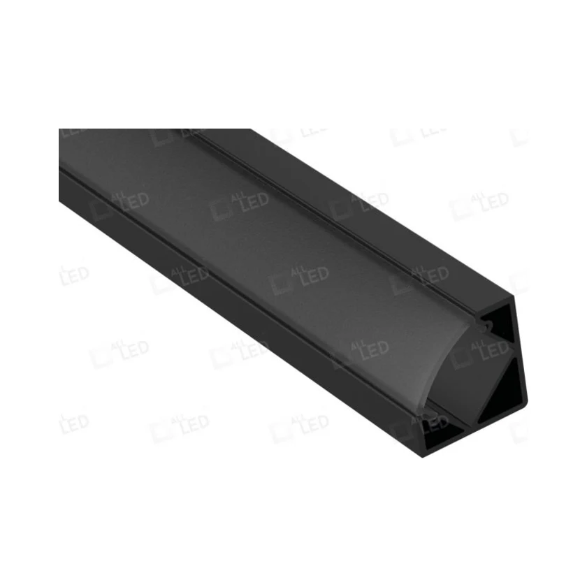 2m Angled Profile With Smoked Black Diffuser - Carbon Finish