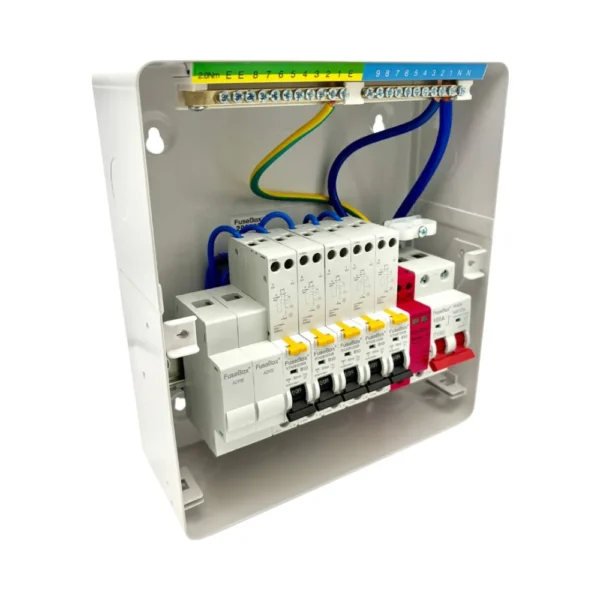 Populated FuseBox 7 Way Consumer Unit With RCBO Kit