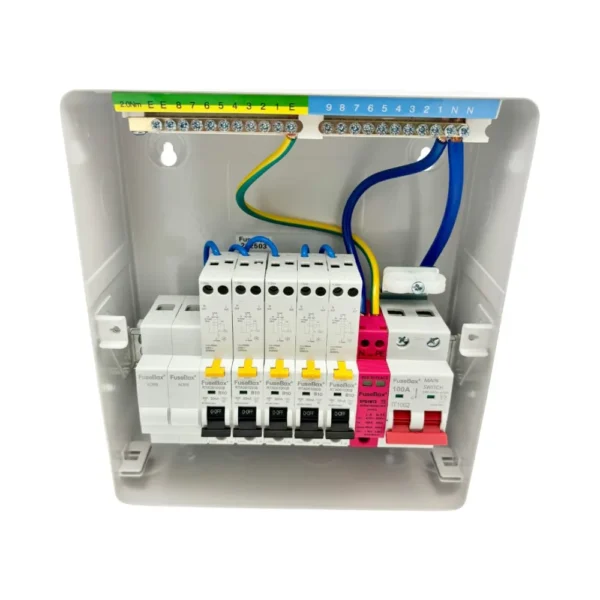 Populated FuseBox 7 Way Consumer Unit With RCBO Kit
