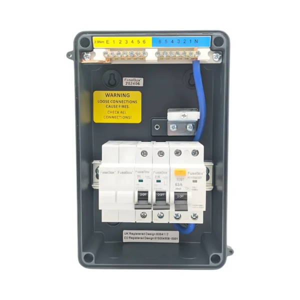FuseBox A65GRAGY Metal IP65 Garage Consumer Unit - Grey