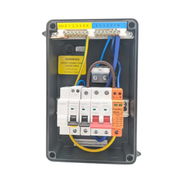 FuseBox AEV32AXBDGY IP65 32A RCBO & SPD
