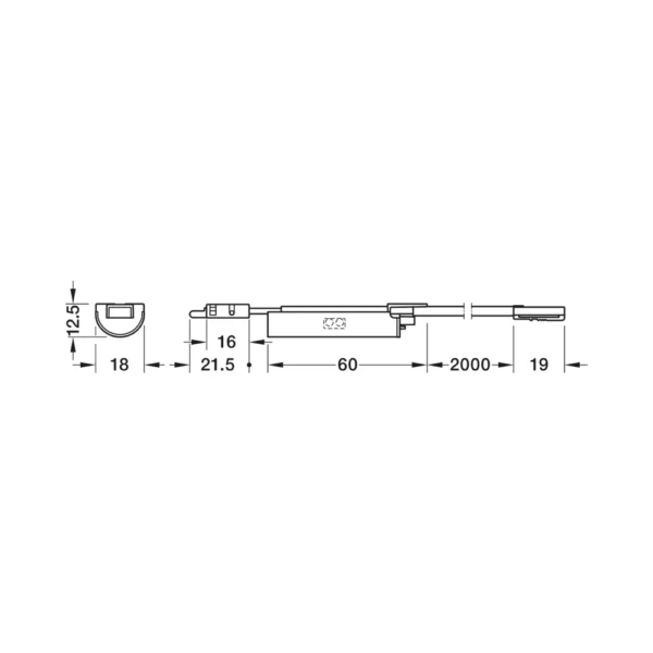 Hafele 83389251 Loox5 Door Sensor 12V For Drawer Profile