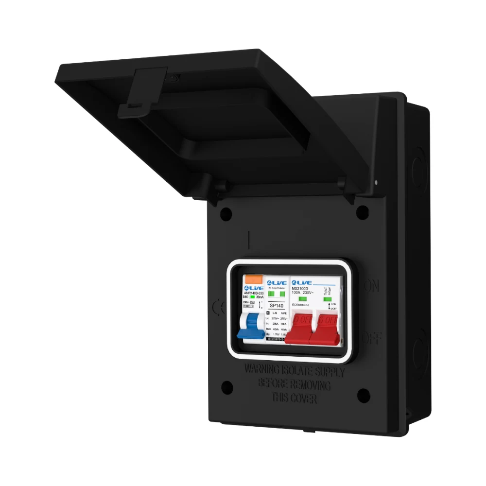 AGU4-SR/B IP65 Metal SPD Garage/EV Consumer Unit
