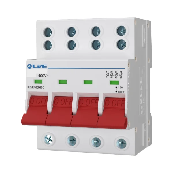 4 Pole 125A Double Terminal Main Switch
