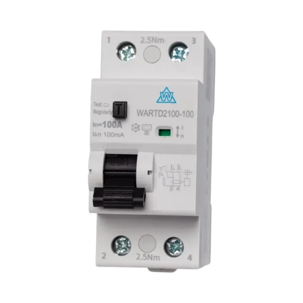 WCED 2 Pole 100A 100mA Time Delay Type A RCD | Bi-Direct.
