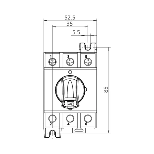 WCED WRI3P63 63A DIN Rail Rotary Isolator Switch
