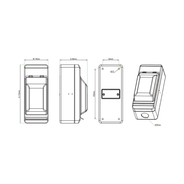 WCED A-Type 2 Module EV Enclosure - 40A RCBO B Curve